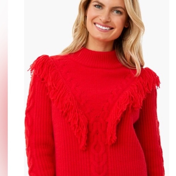 Tuckernuck | Sweaters | Tuckernuck Red Fringe Caswell Turtleneck ...